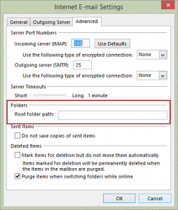 Set Root Folder in Outlook 2013 and Older | Wordpress Web design,hosting NC