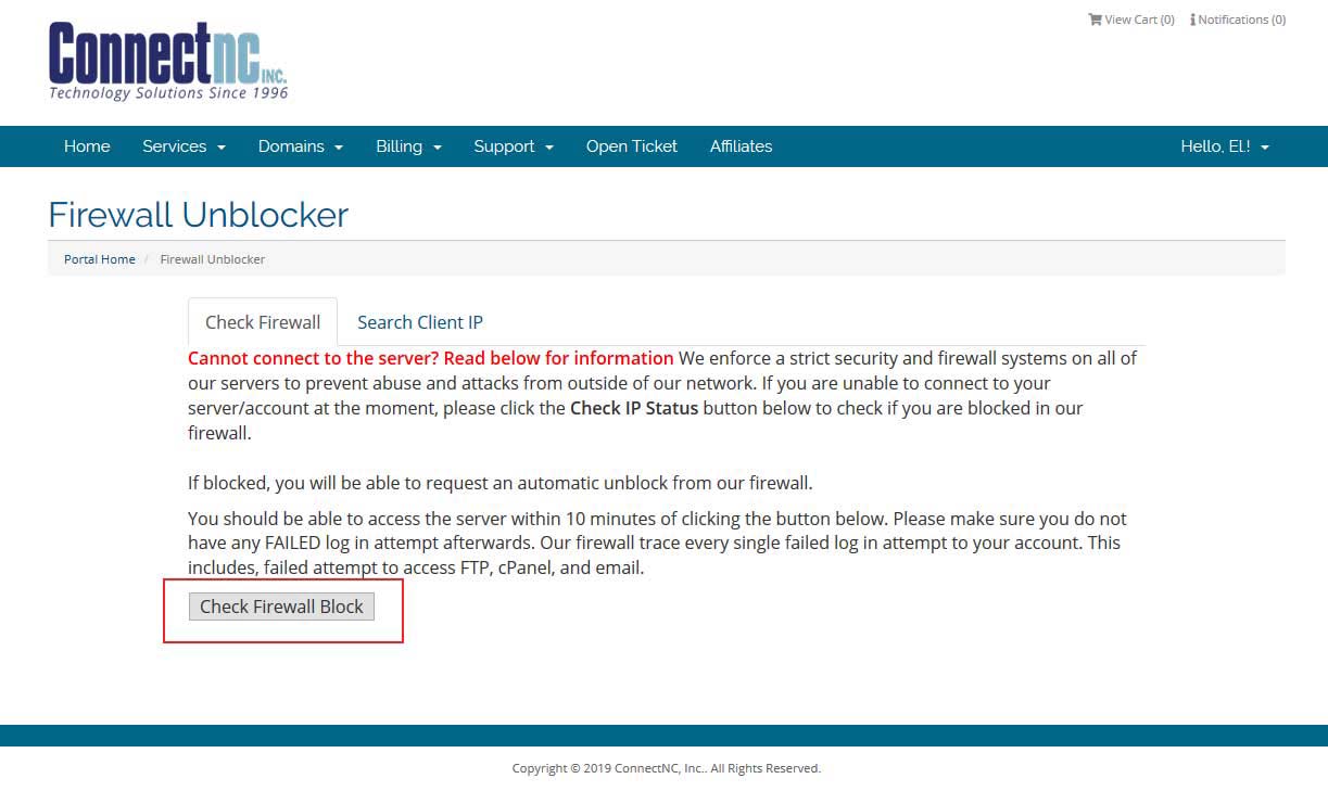 Unblock Your Ip From Web Server Firewall Wordpress Web Designhosting Nc